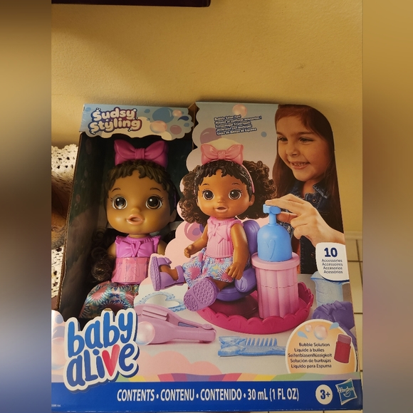 Hasbro | Toys | Baby Alive Sudsy Styling Doll Set | Poshmark